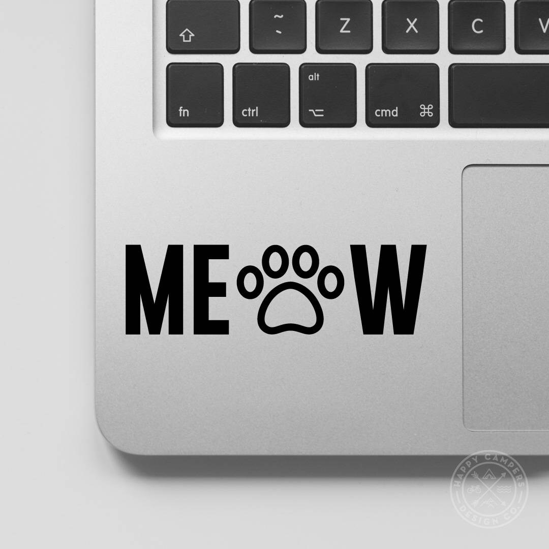 Meow Vinyl Decal | Water Bottle Decal | Car Window Decal | Laptop Decal ...