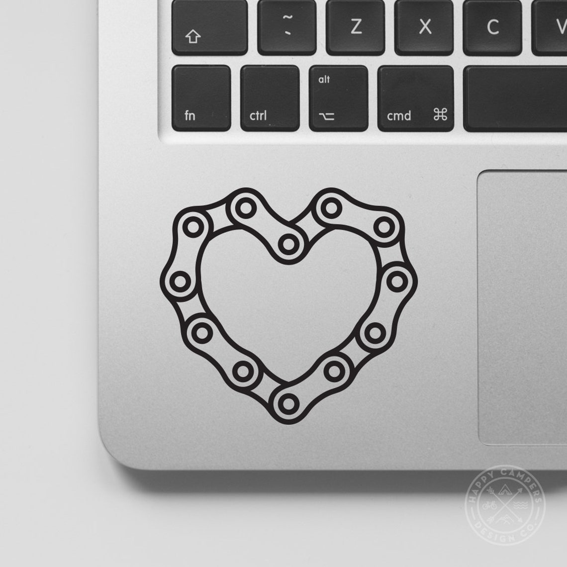 Bike Chain Heart Vinyl Decal Biking Decal Water Bottle - Etsy