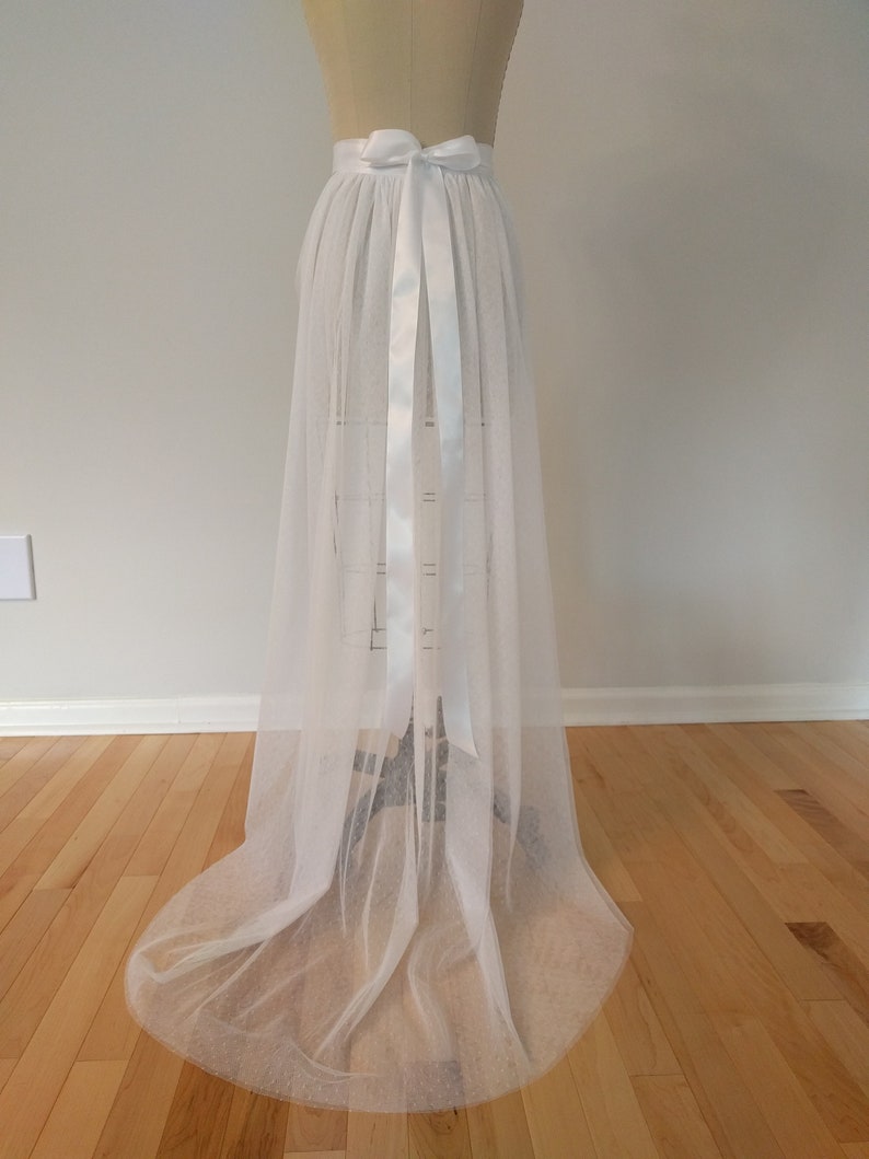 White Tulle Detachable Wedding Train, Tulle Train, Detachable Wedding ...