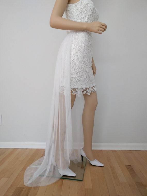 White Tulle Detachable Wedding Train Tulle Train Detachable | Etsy