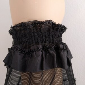 Black Lace Tulle Raffles Sleeves off Shoulder Boho Removable Sleeves ...