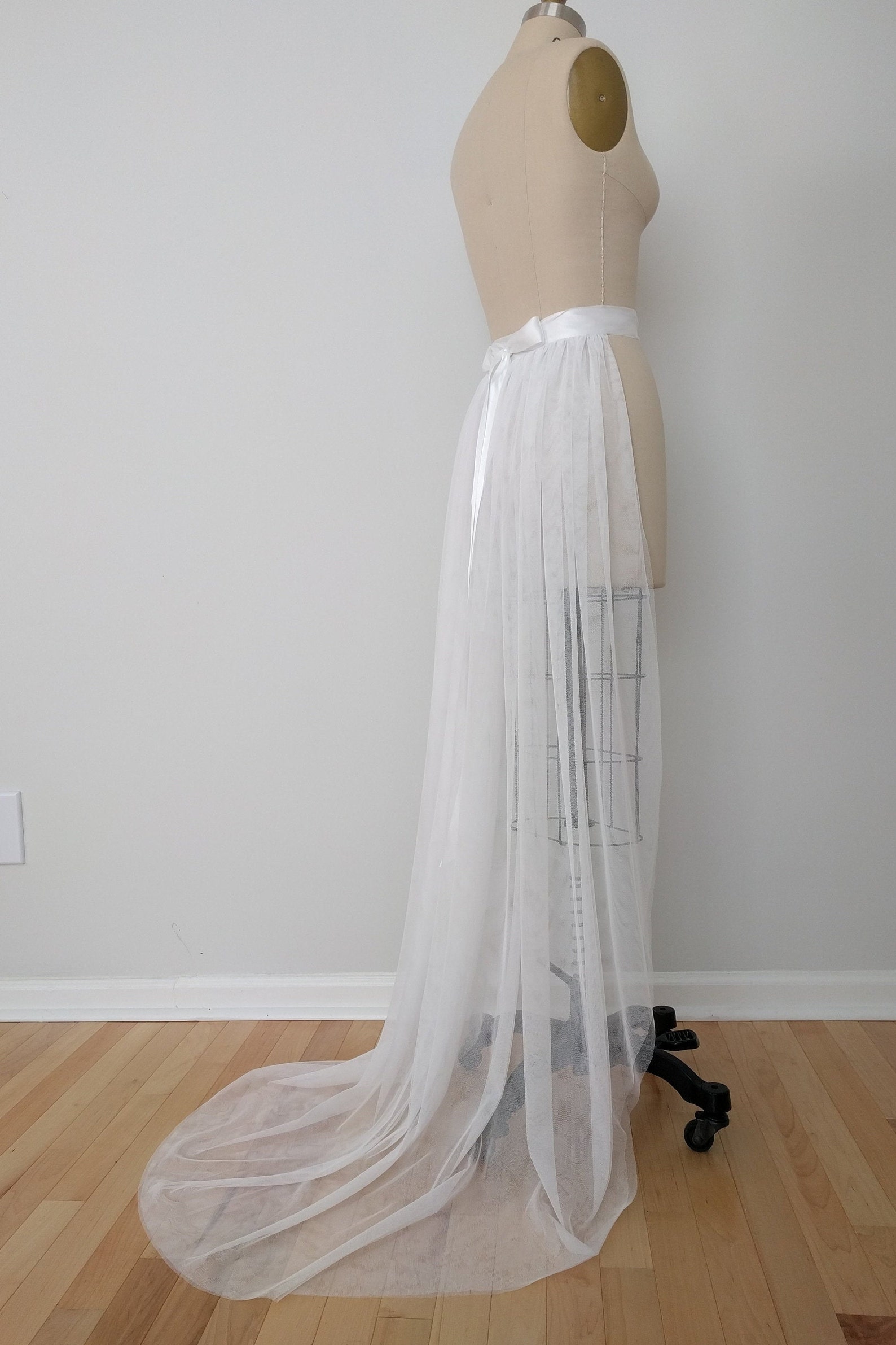 White Tulle Detachable Wedding Train Tulle Train Detachable - Etsy