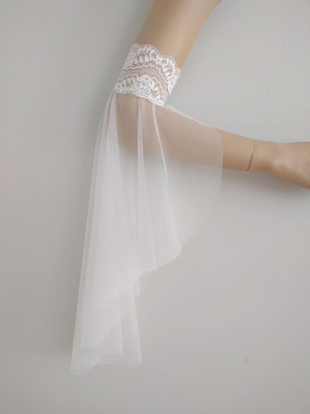 Bridal off White Lace Tulle Sleeves - Removable Sleeves, off Shoulder ...
