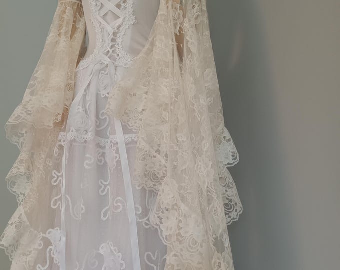 Boho Victorian Removable Sleeves | Bicep Ivory Lace Sleeves | off ...