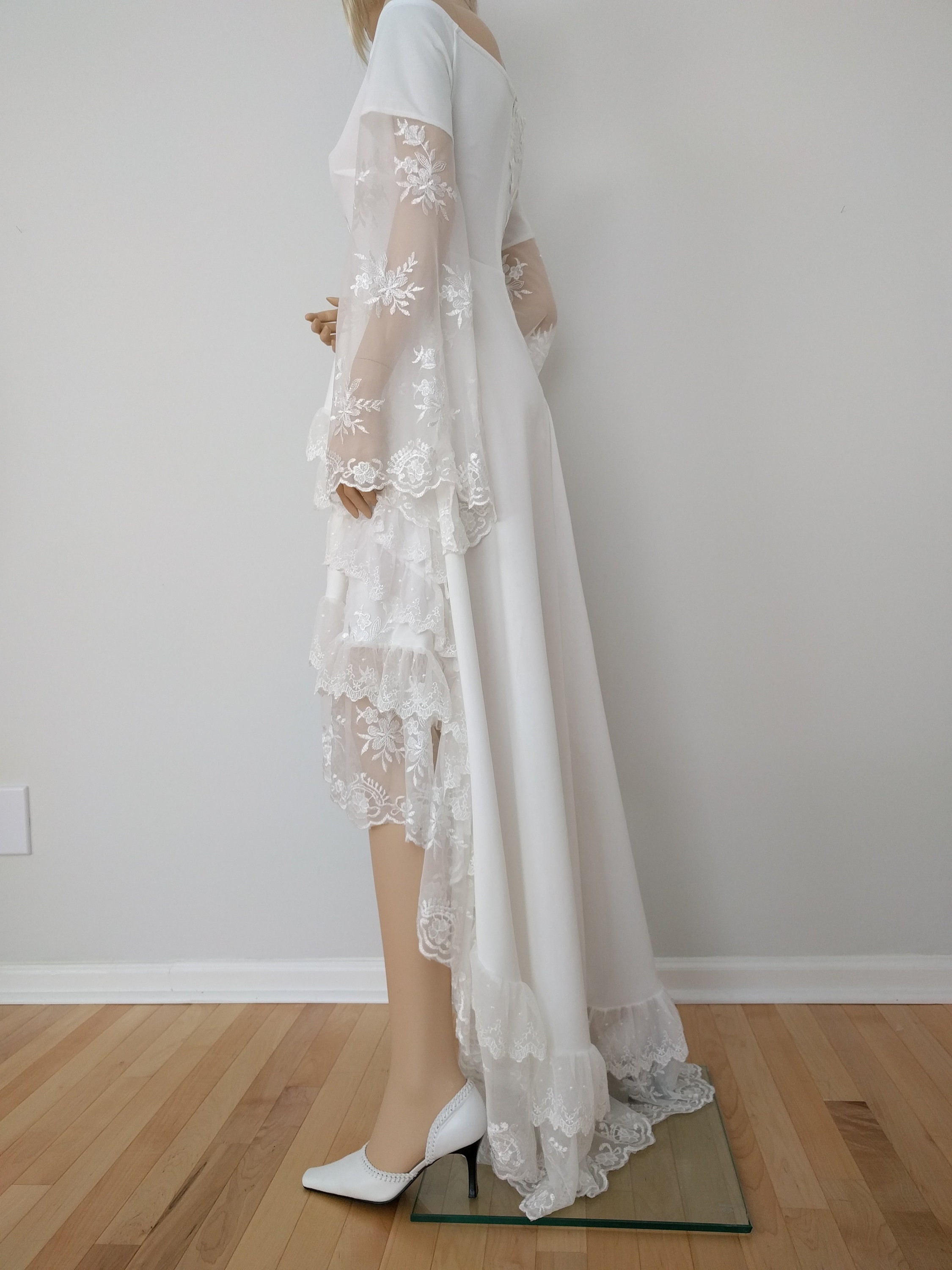 Off-the-Shoulder Bohemian Off White Wedding Dresses Wedding | Etsy