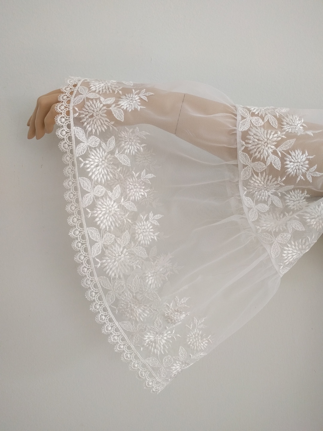 Bridal Ivory Lace Removable Sleeves off Shoulder Boho Wedding Sleeves ...