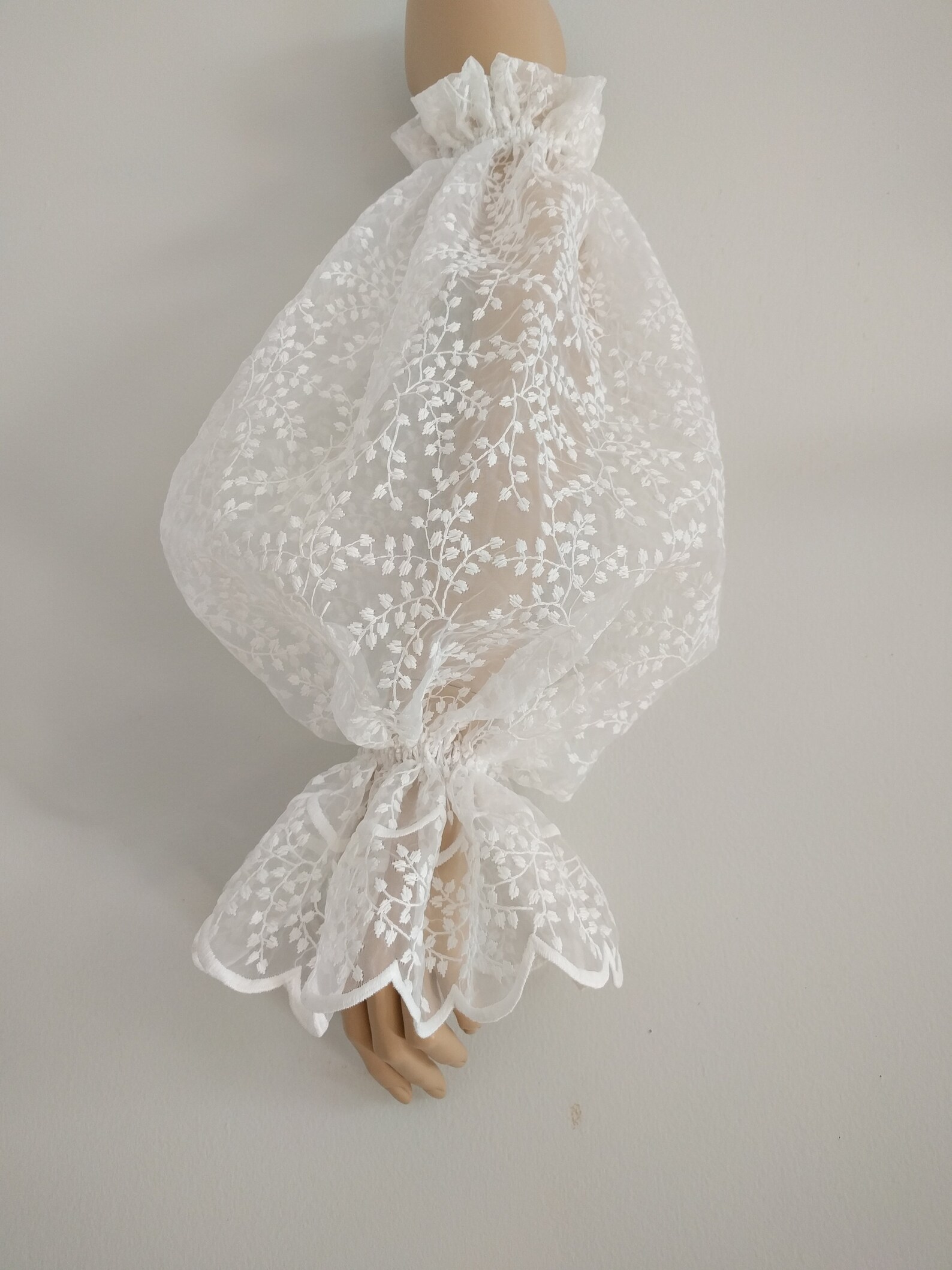 Boho Victorian Removable Sleeves - Detachable Bicep off White Organza ...