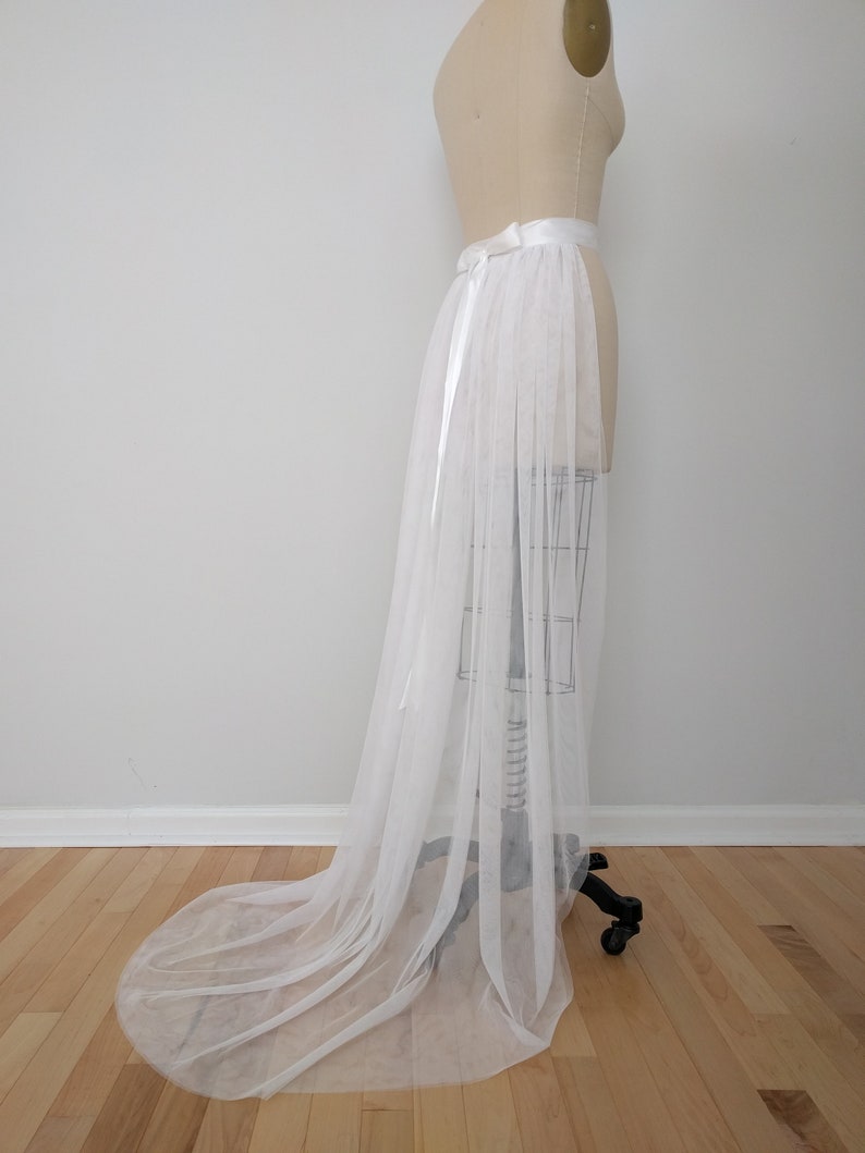 White Tulle Detachable Wedding Train, Tulle Train, Detachable Wedding ...