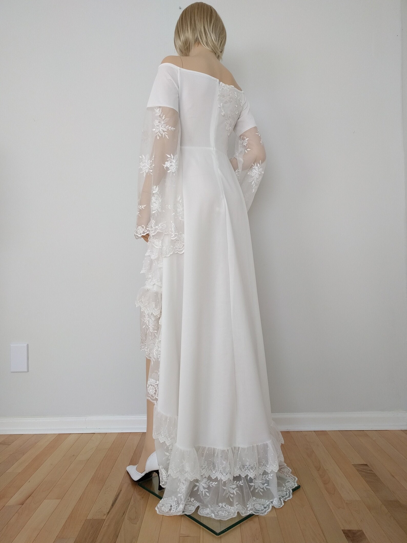 Off-the-Shoulder Bohemian Off White Wedding Dresses Wedding | Etsy