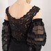 Black Lace Tulle Raffles Sleeves off Shoulder Boho Removable Sleeves ...