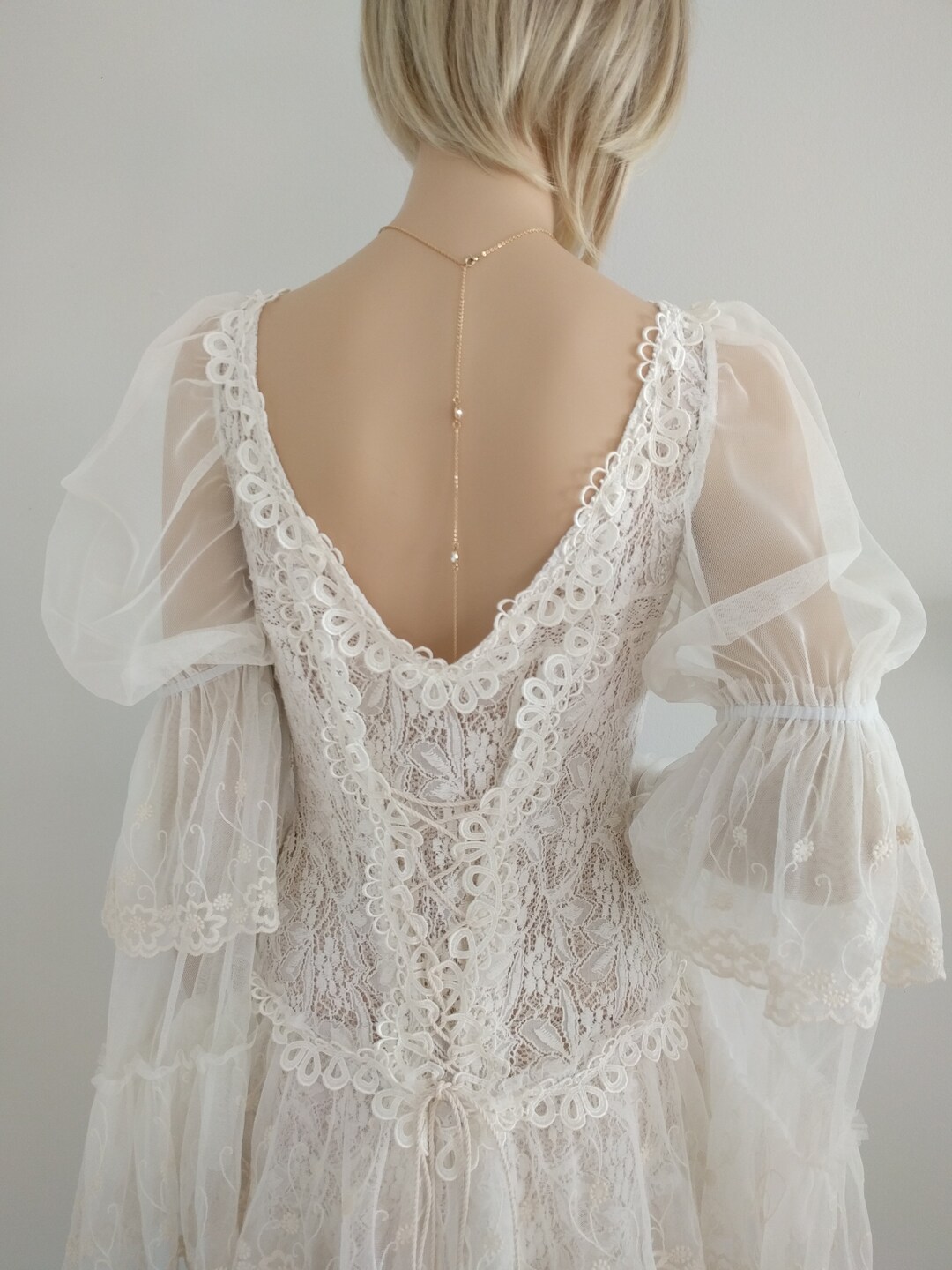 Wedding Ivory Retro Chic Lace Trimmed Short Dress | Ivory Lace Tulle ...