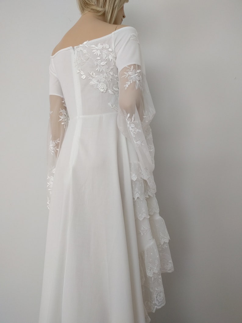 Off-the-Shoulder Bohemian Off White Wedding Dresses Wedding | Etsy