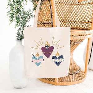 Holy Family Hearts Traditional Catholic Tote Bag Mass Bag Adoration Bag ...
