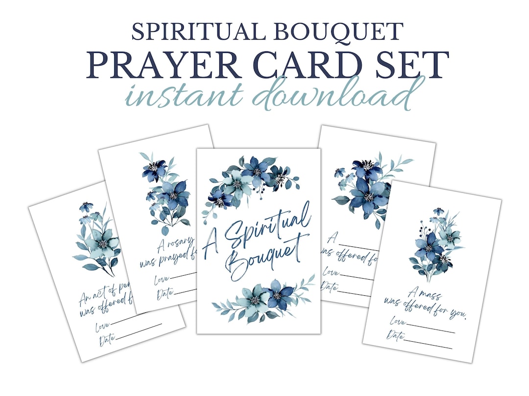 Spiritual Bouquet Catholic Printable, Mass Intention Cards, Catholic ...