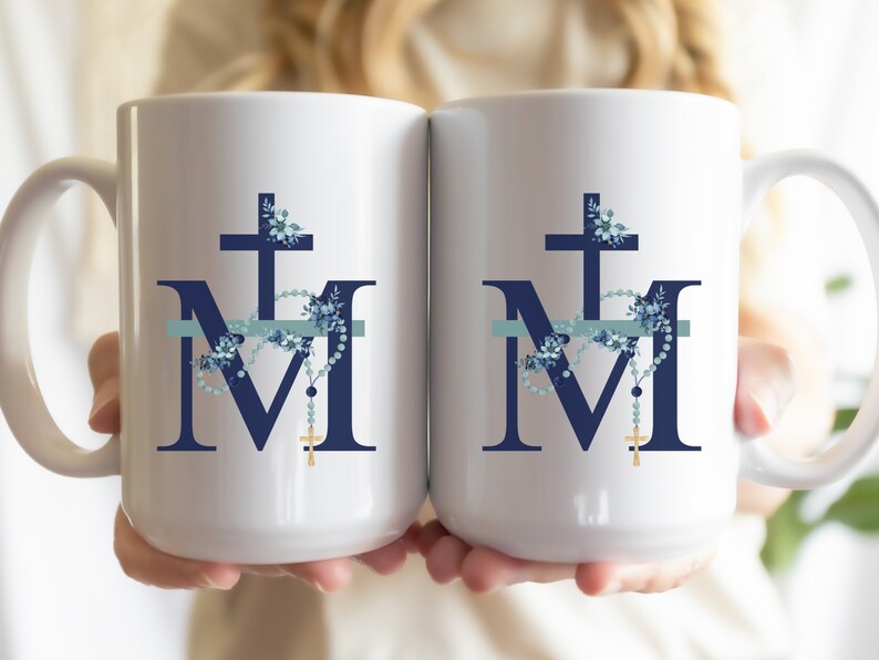 Marian Cross Catholic Mug Miraculous Medal Marian Mug Pray - Etsy