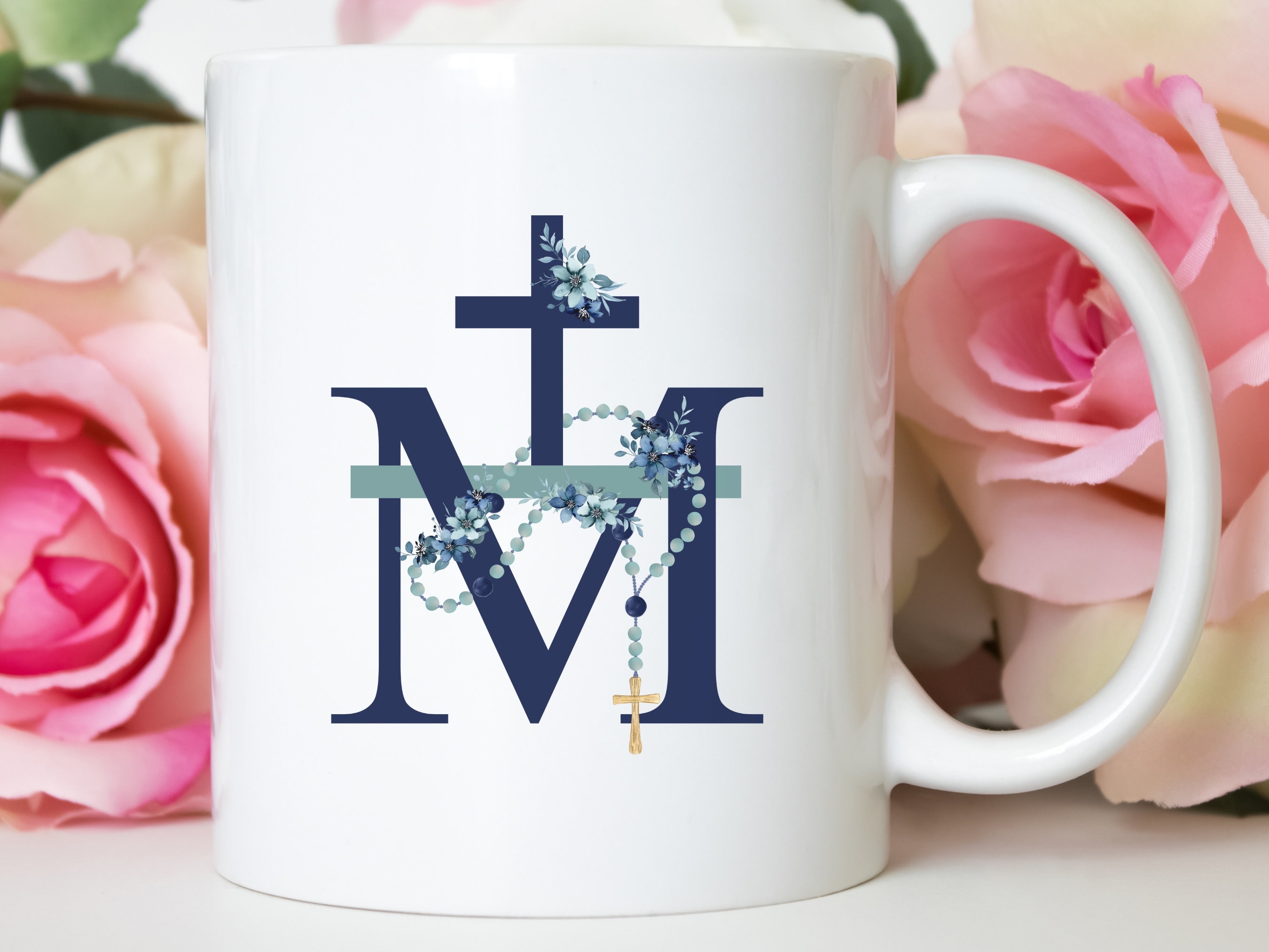 Marian Cross Catholic Mug Miraculous Medal Marian Mug Pray - Etsy