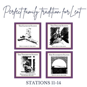 Stations of the Cross Card Set Catholic Printed Banner Jesus Christ ...