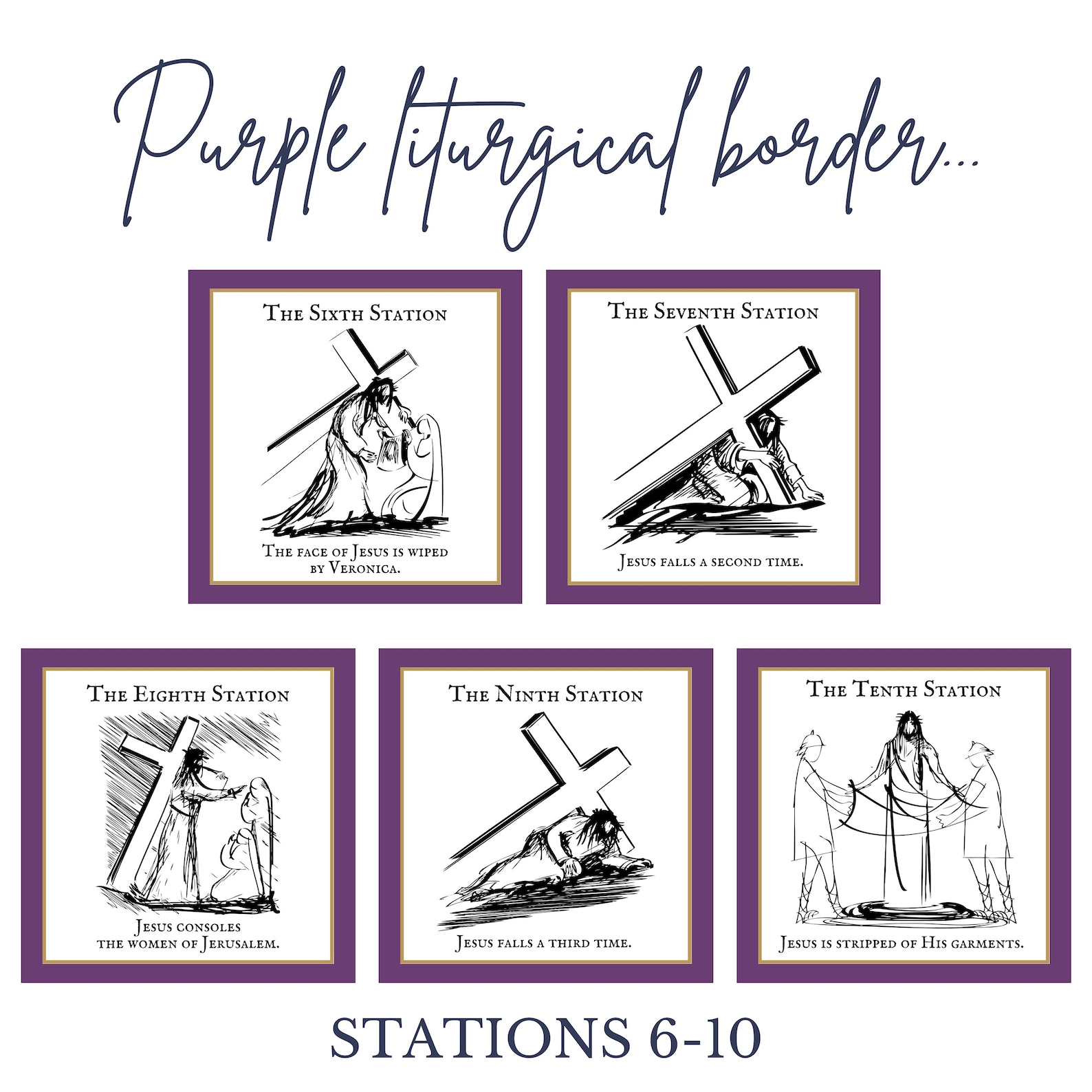 Stations of the Cross Printable Catholic Banner Jesus Christ Lent ...