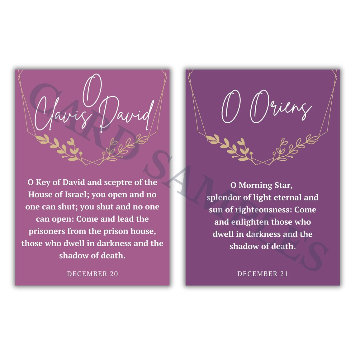 Catholic Printable O Antiphons of Advent Scripture Cards Catholic Gifts ...
