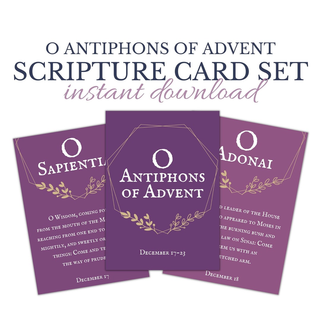 Catholic O Antiphons of Advent Scripture Cards Set Advent Catholic ...