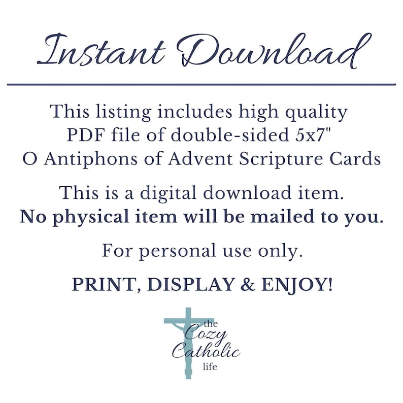 O Antiphons of Advent Printable Scripture Cards Set Advent - Etsy