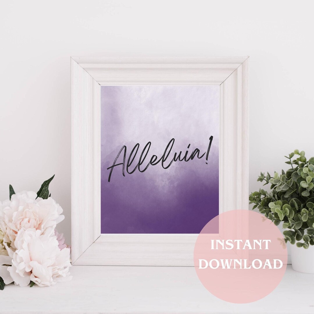 Alleluia Catholic Printable Wall Art, Christian Easter Decorations ...