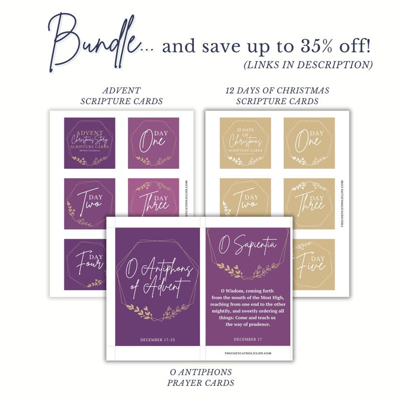 Catholic Printable O Antiphons of Advent Scripture Cards Catholic Gifts ...