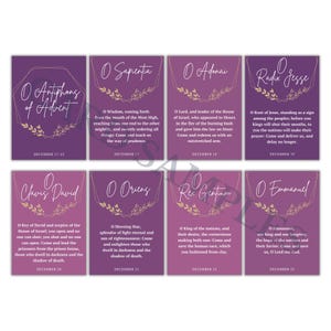 Catholic Printable O Antiphons of Advent Scripture Cards Catholic Gifts ...