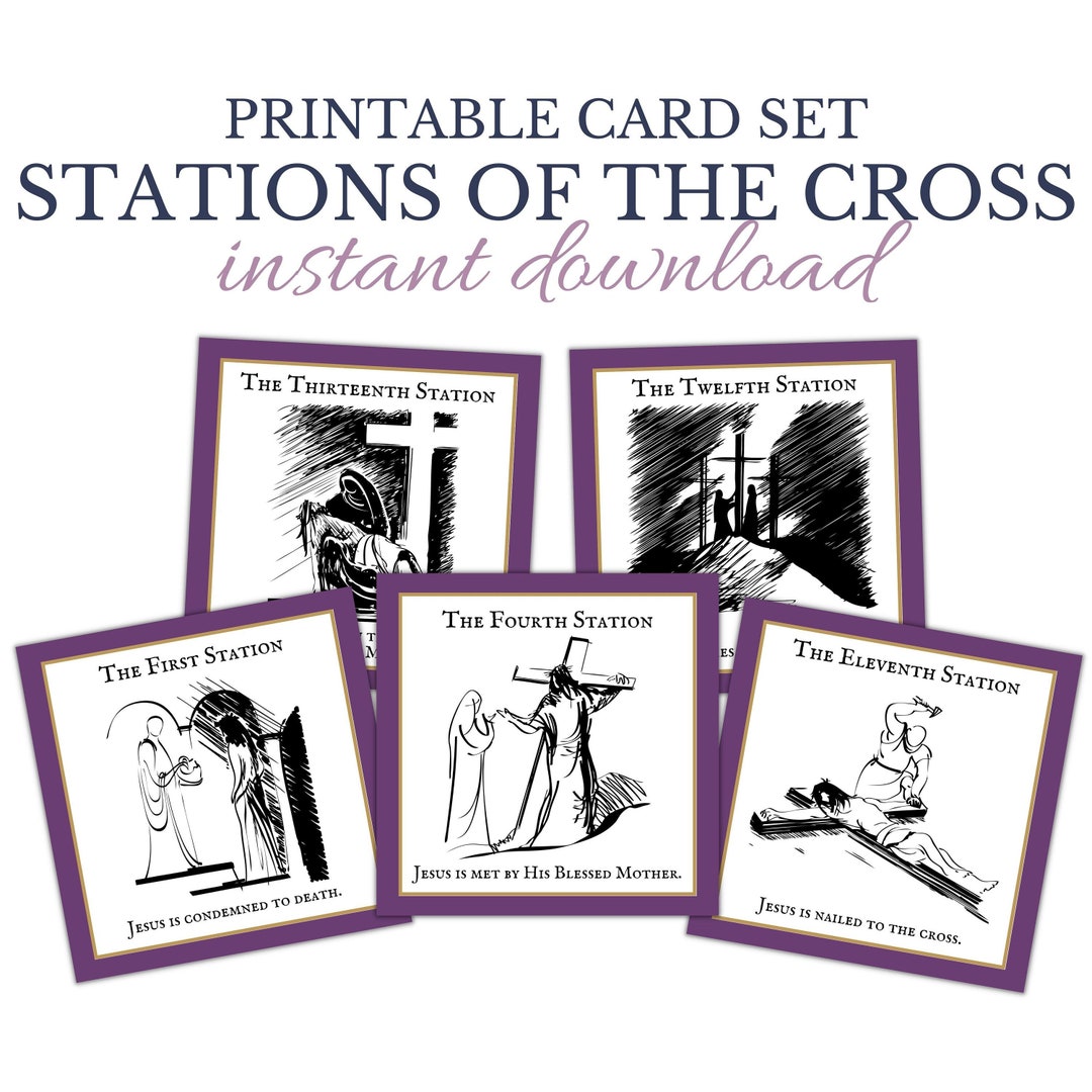 Stations of the Cross Printable Catholic Banner Jesus Christ Lent ...