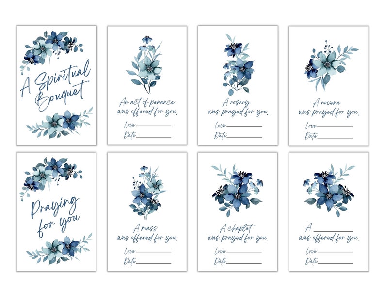 Spiritual Bouquet Catholic Printable, Mass Intention Cards, Catholic ...