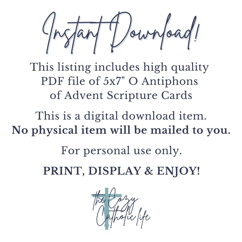 Catholic Printable O Antiphons of Advent Scripture Cards Catholic Gifts ...
