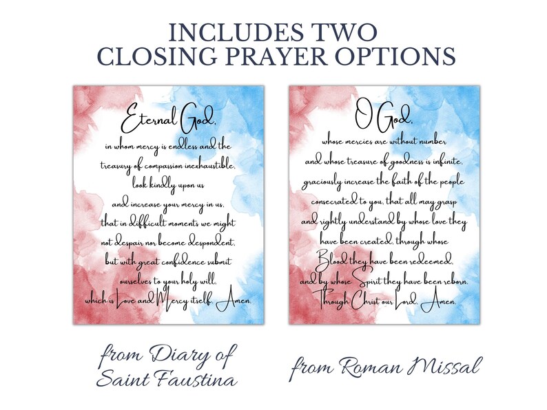 Divine Mercy Chaplet Prayer Cards, Catholic Printable, St Faustina ...