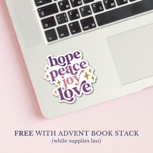 Advent Season Book Stack Wooden Catholic Home Decor Hope Peace Joy Love ...