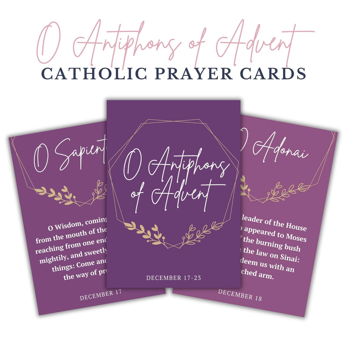 Catholic Printable O Antiphons of Advent Scripture Cards Catholic Gifts ...