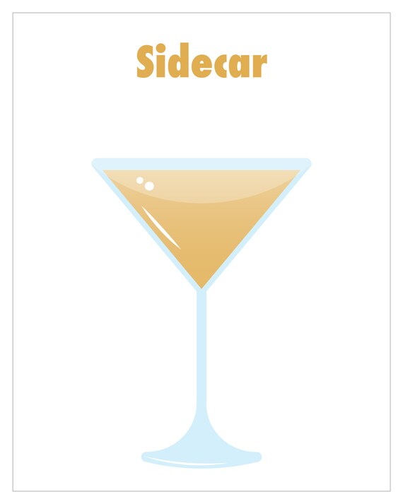 Sidecar Cocktail Poster Digital Download | Etsy