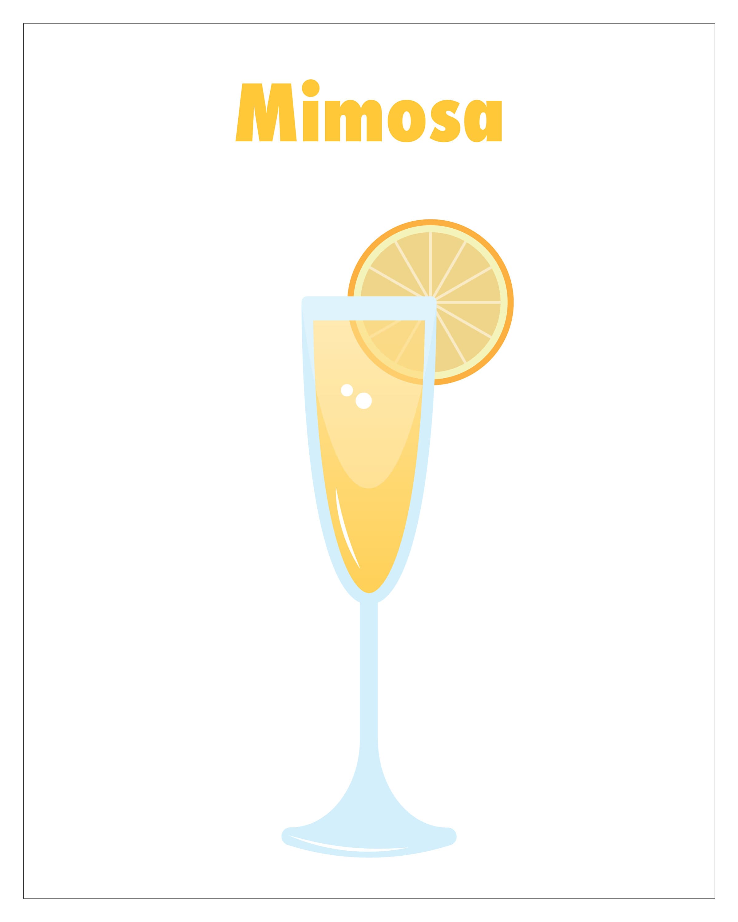 Mimosa Cocktail Poster Digital Download - Etsy UK