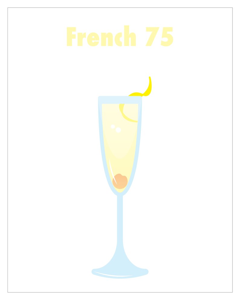 French 75 Cocktail Poster Digital Download - Etsy