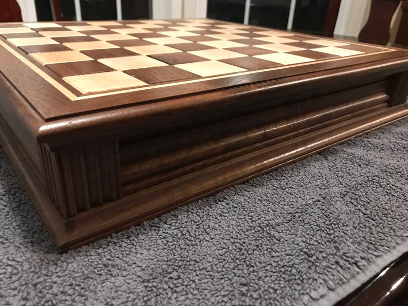 Walnut Chess Set W/ Pieces - Etsy