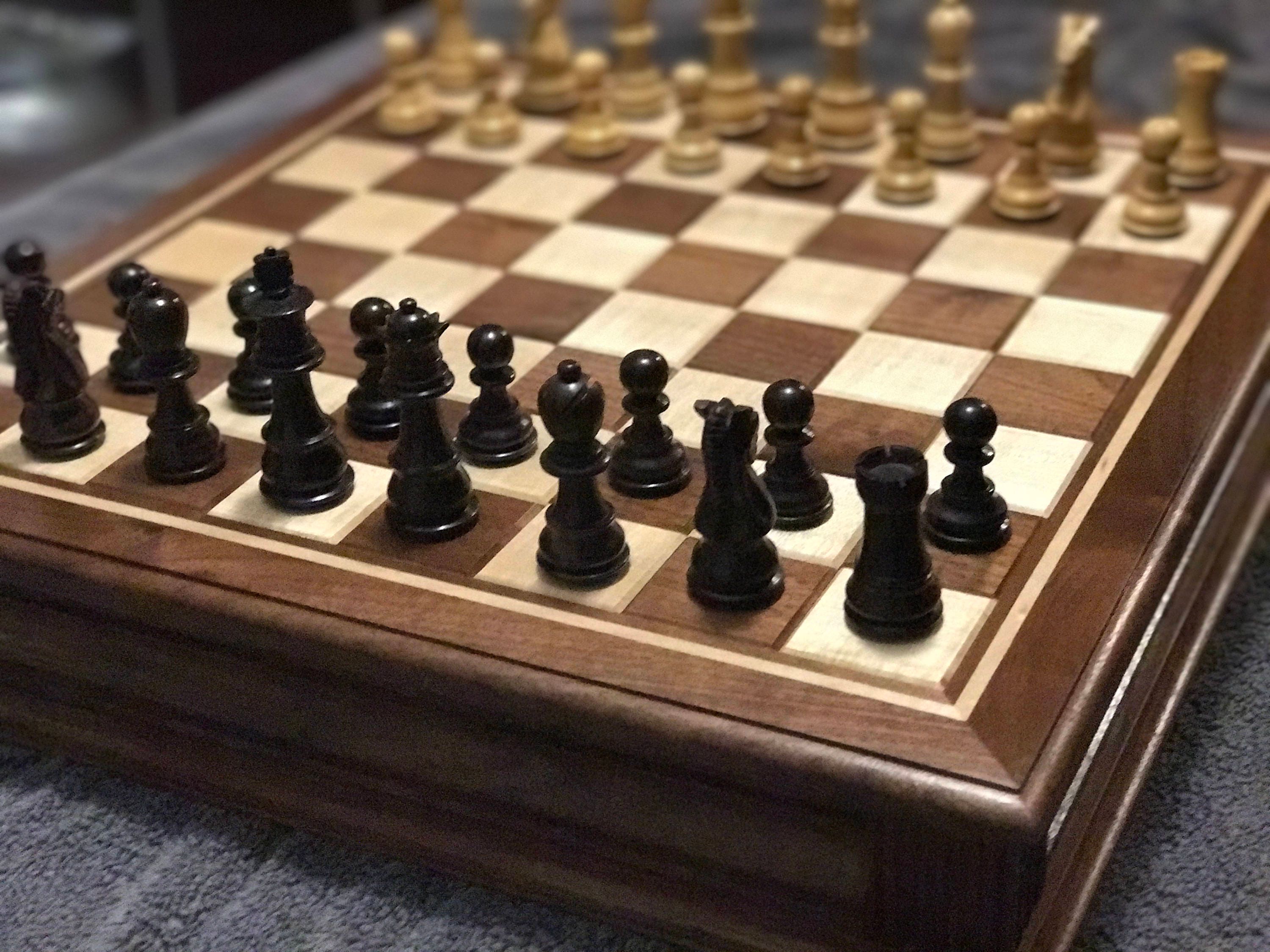 Walnut Chess Set W/ Pieces - Etsy