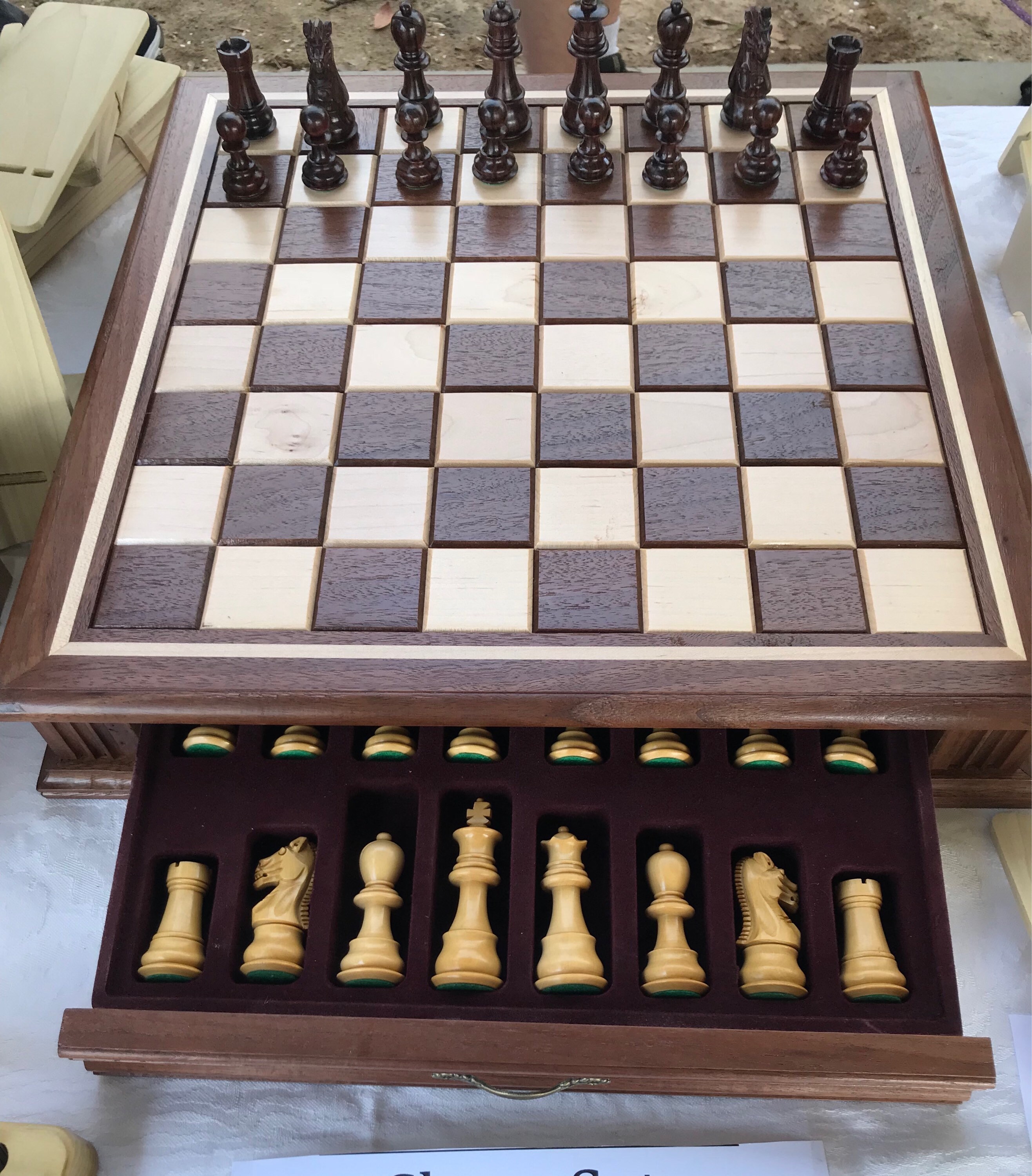 Walnut Chess Set W/ Pieces - Etsy