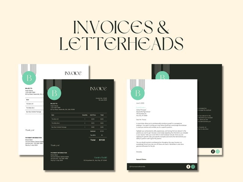Large Branding Kit Bundle Templates, Editable, Printable, Instagram ...