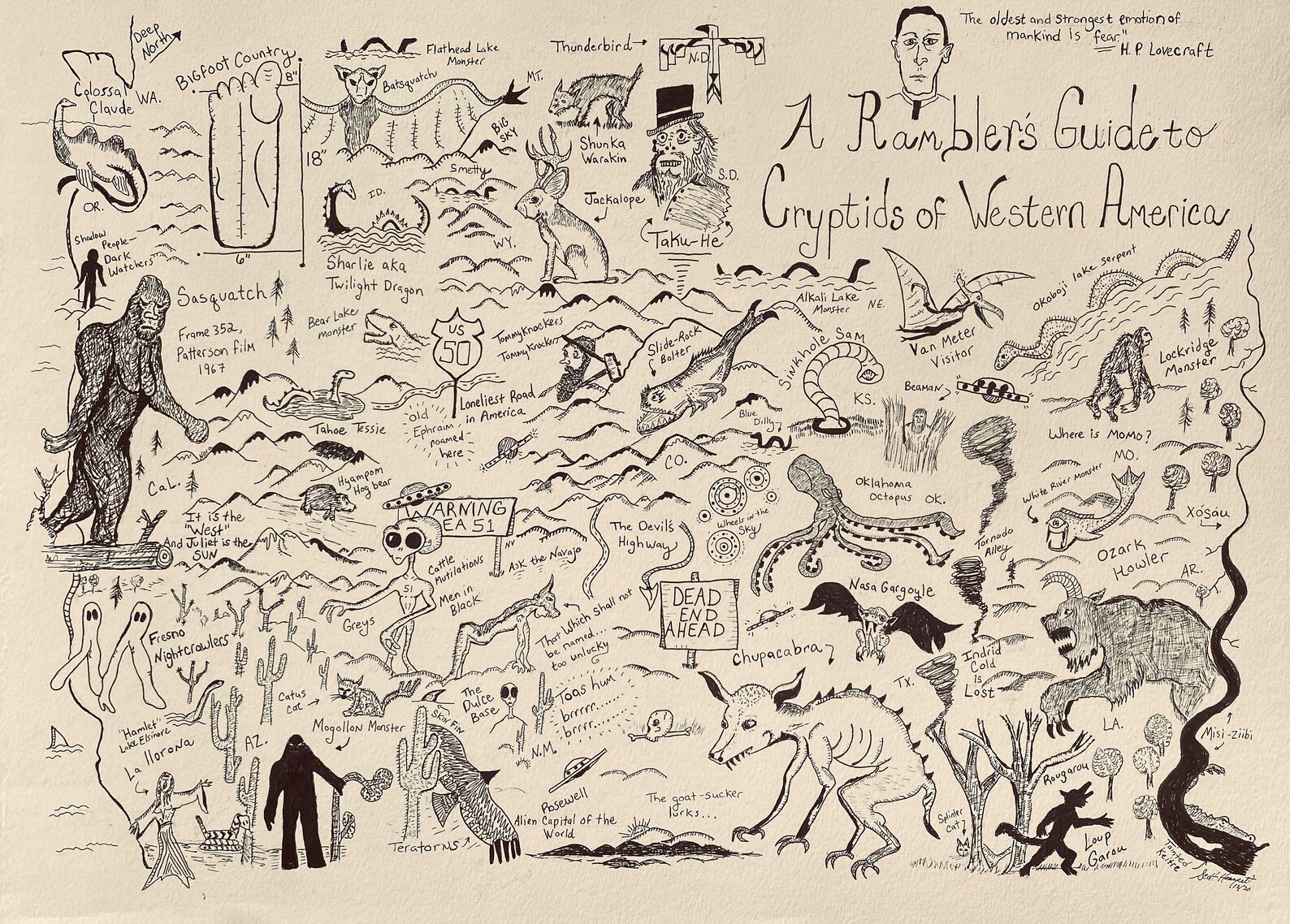 A Ramblers Guide to Cryptids of Western America - Etsy Canada