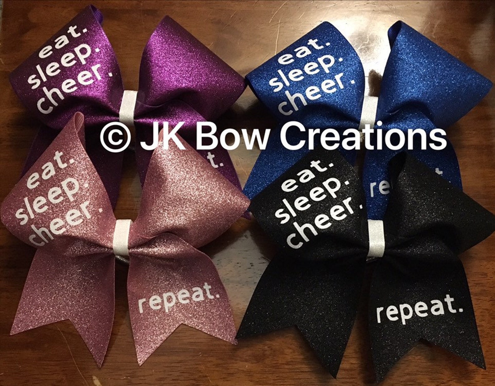 Eat Sleep Cheer Bow Eat Sleep Cheer Cheerleading Gifts | Etsy