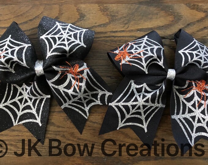 Halloween Cheer Bow Spider Cheer Bow Cheerleading Gifts Cheer Bows Web ...