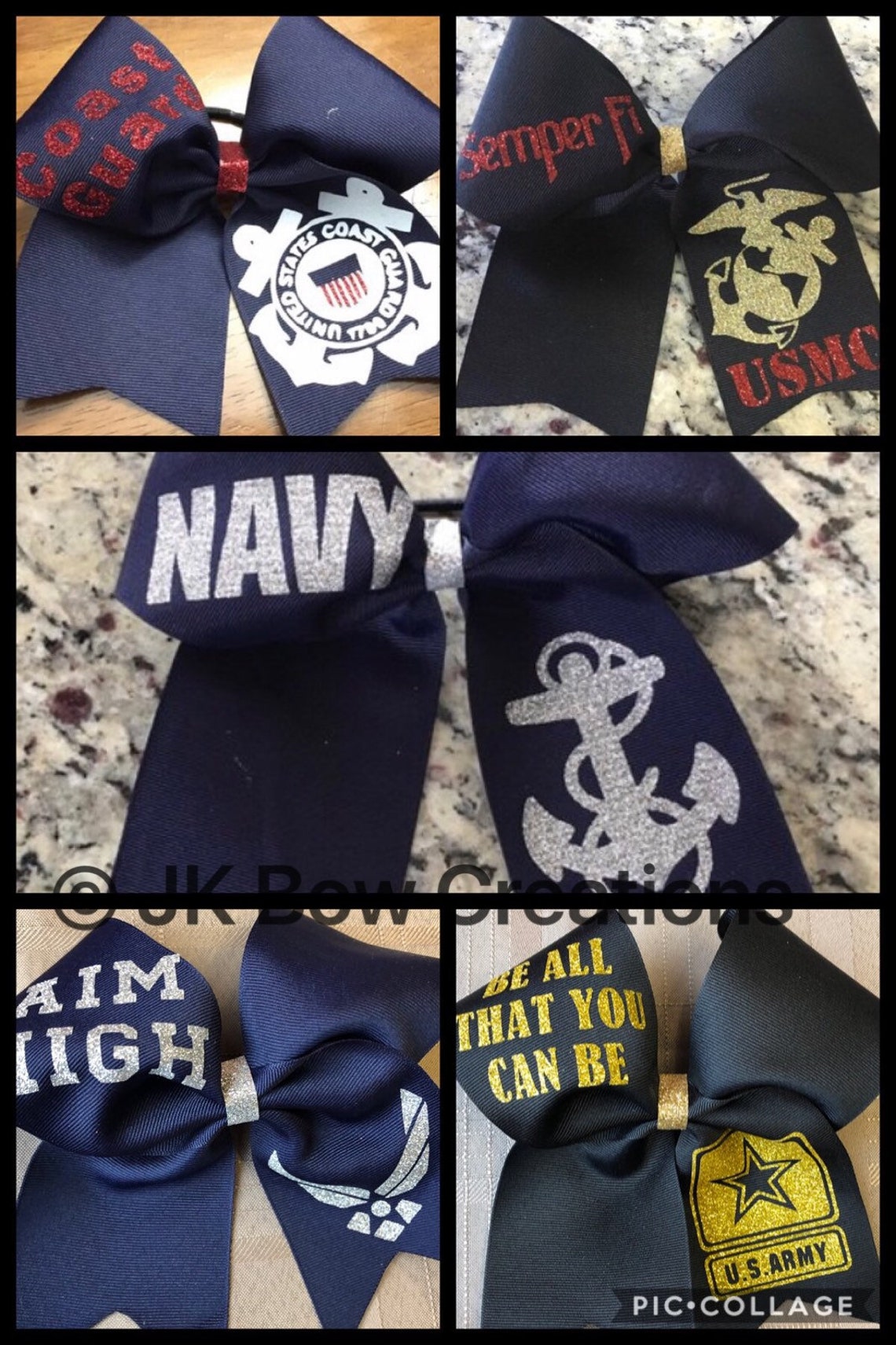 Military Bow USMC Bow Navy Bow Air Force Bow Army Bow - Etsy