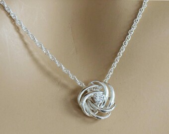 Knot Chain Necklace Silver Knot Necklace Gold Knot Necklace | Etsy