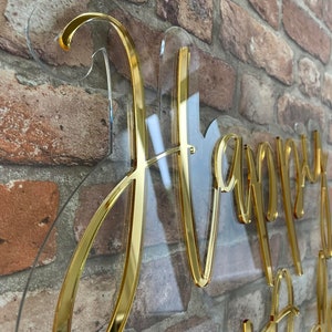 Happy Birthday Acrylic Sign, Happy Birthday, Gold Mirror Sign, Happy ...