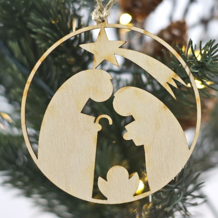 Nativity Set Laser Cut Tree Bauble Christmas Tree Toy Decorative ...