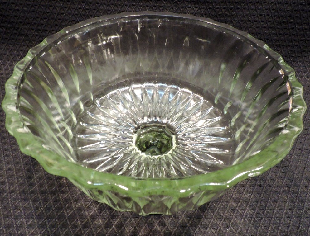 Vintage 1970's Clear Glass Hoosier Compote With Pedestal Base HG 4052 4 ...