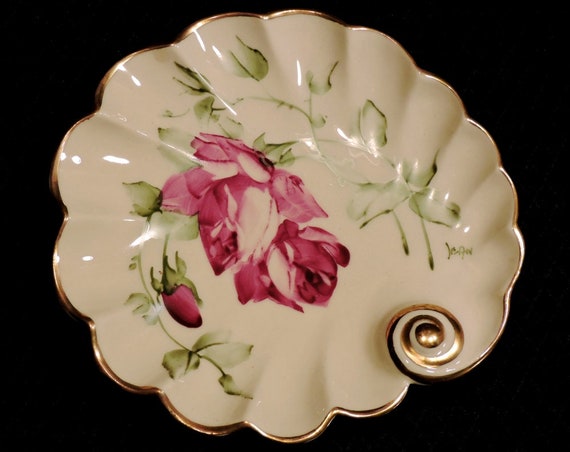 Vintage set of 2 De Luxe Fine China Hand Painted & Signed - Etsy